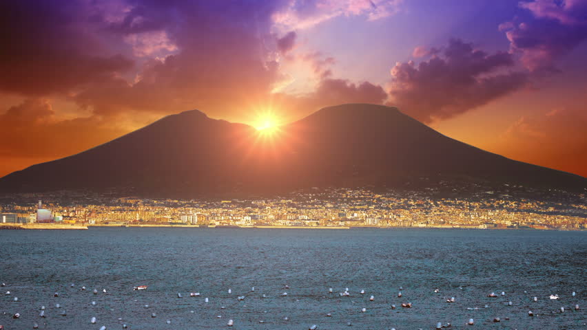 Timelapse Of Beautiful Aerial View Of Mount Vesuvius Vesuvio, Naples ...