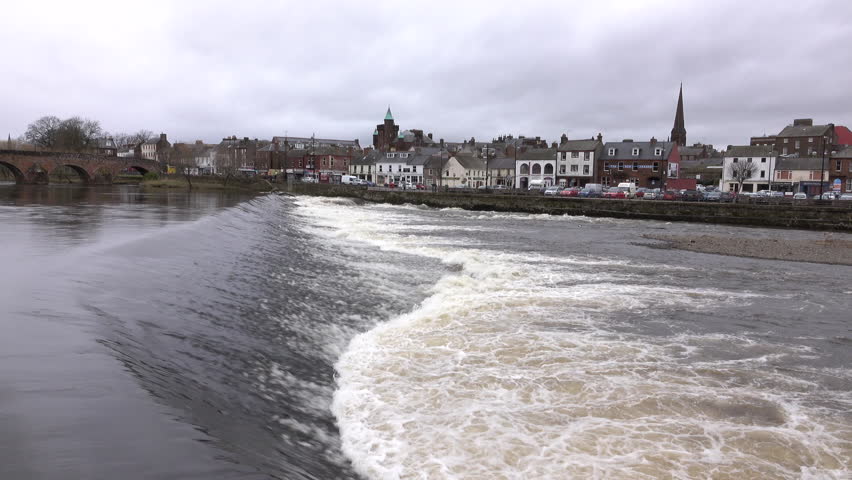DUMFRIES, SCOTLAND - MAR 2016: Dumfries River Nith Bridge Close Up ...