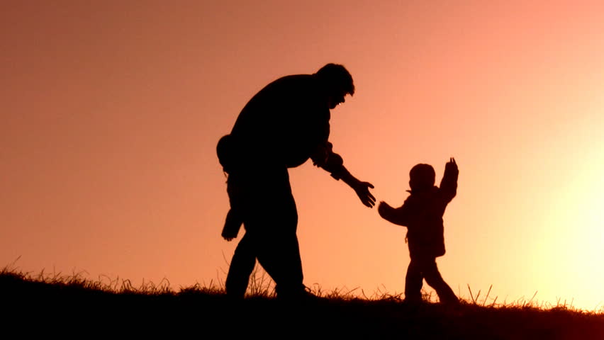Father Catch Children Sunset Stock Footage Video (100% Royalty-free ...
