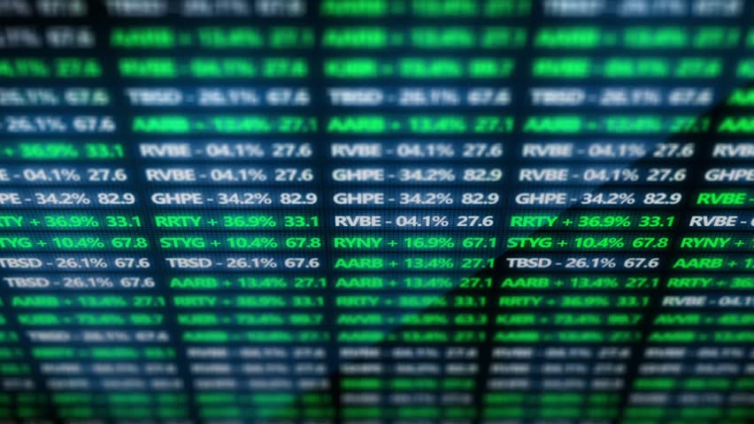 Stock Market Tickers in a Stock Footage Video (100% Royalty-free ...