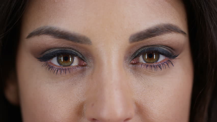 Close Up Of Woman's Eyes, Looking At Camera Stock Footage Video 1266544 ...