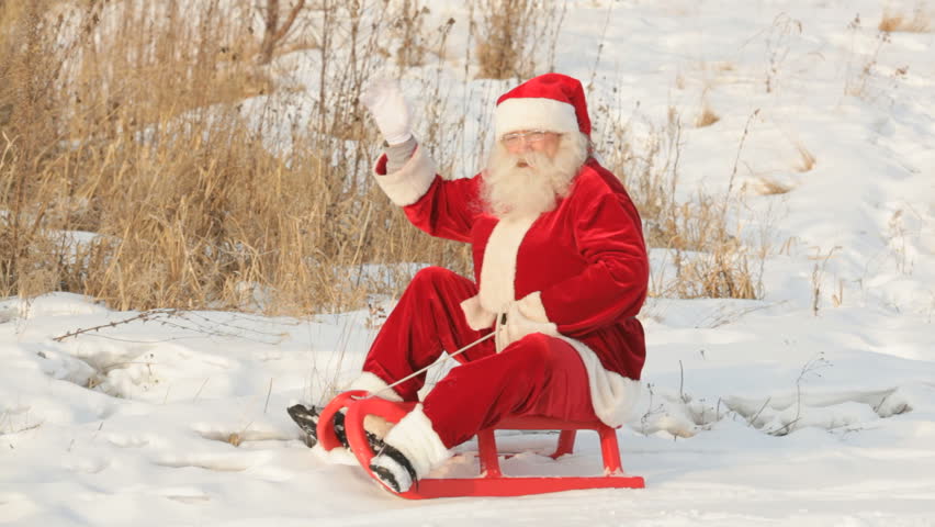 Santa Sliding Down the Hill Stock Footage Video (100% Royalty-free ...