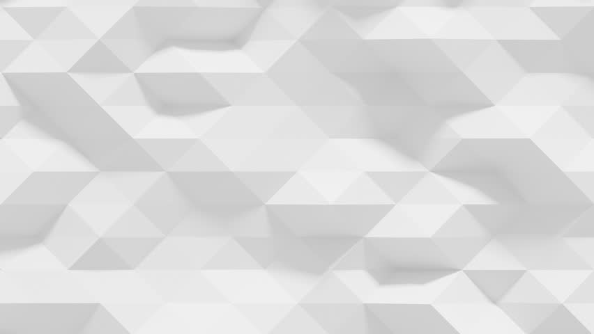Beautiful White Low Poly Surface Morphing In Abstract 3d Animation ...