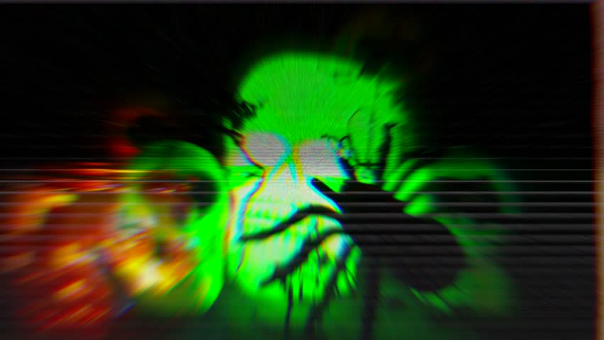 A Witch Or Ghost And A Skull Appear From Static Tv Noise. Useful For ...