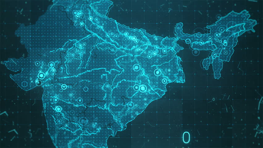 India Map Background Cities Connections. Stock Footage Video (100% ...
