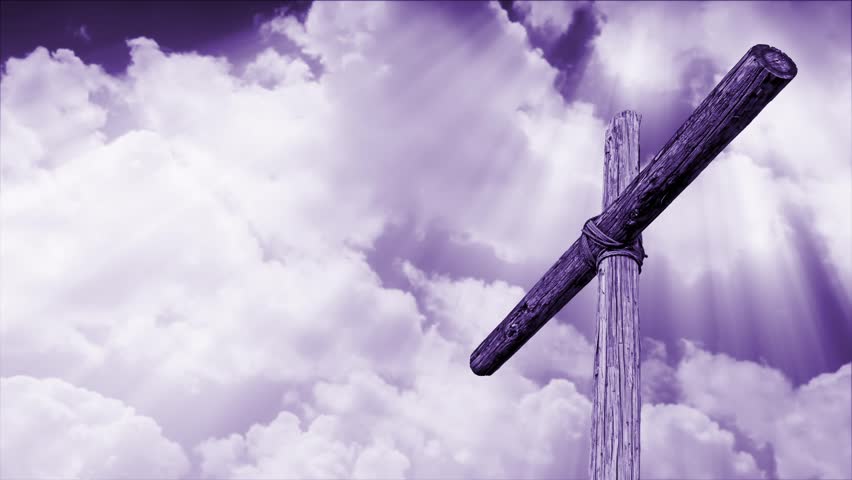 Looping Time Lapse Motion Clouds With Cross In Red / Maroon Tone And ...