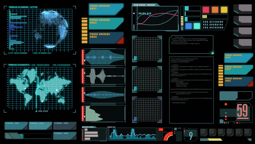 Hi-tech User Interface Head Up Display Reactor Core For Background ...