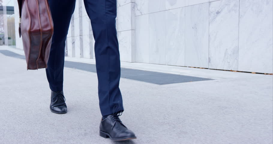 Business Man Walking to Work Stock Footage Video (100% Royalty-free ...