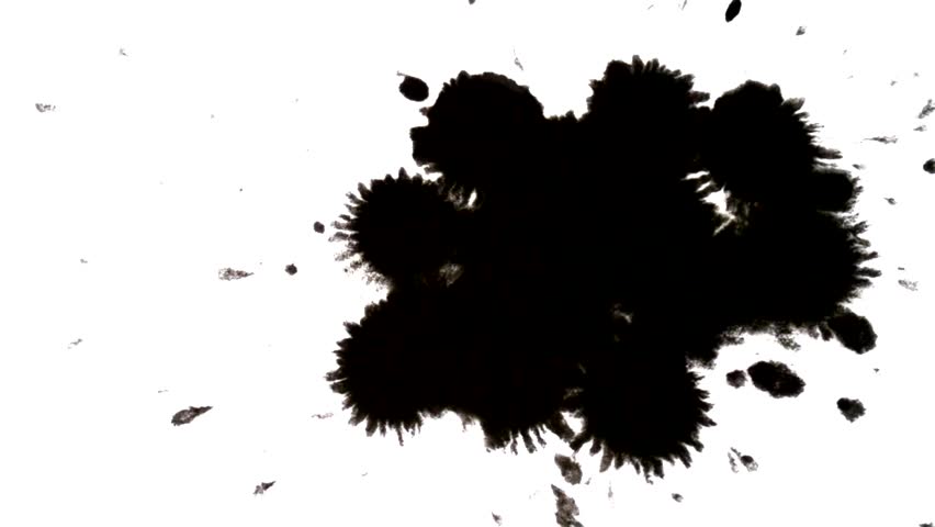 Abstract Isolated Drops Of Black Ink Paints With Splashes Drip Falling ...