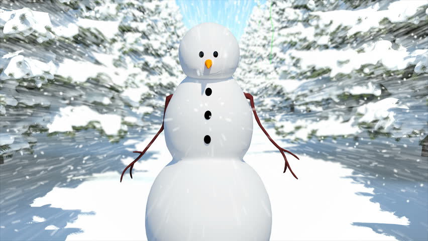 A Talking Snowman is Walking Stock Footage Video (100% Royalty-free ...