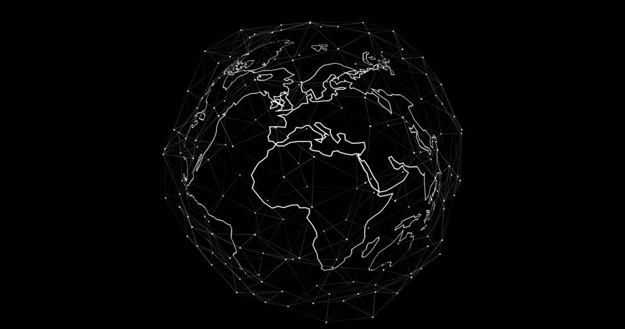 Plexus Style Loop Rotate Sphere Animation Cycle. White Dots And Lines ...