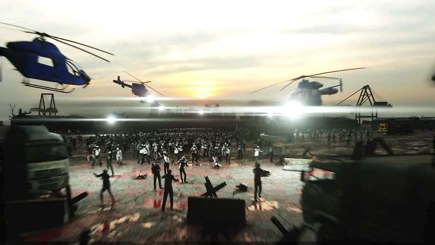 Horror Zombie Crowd Walking. Apocalypse Stock Footage Video (100% ...