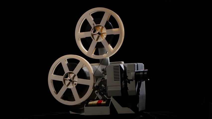Wide Shot Of 16mm Film Projector At Start Up Stock Footage Video ...