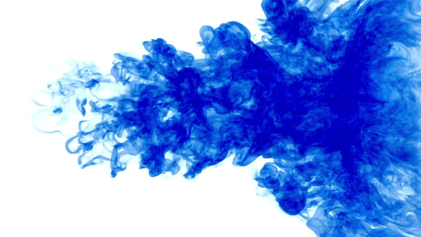 Blue Ink Drop In Water On A White Background For Effects. 3d Render ...