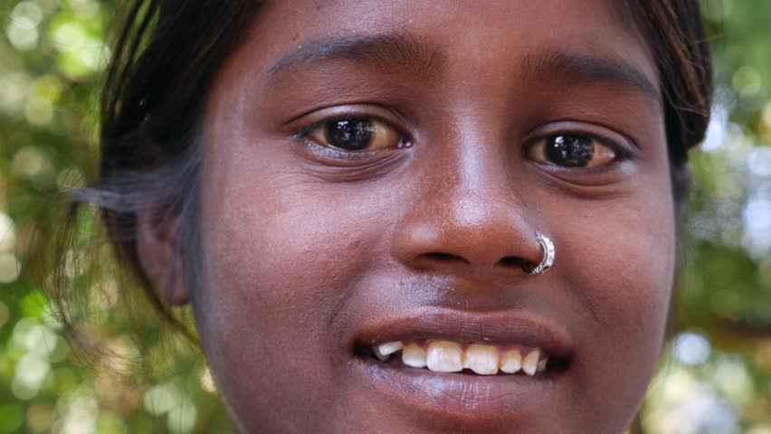 Closeup Face Of Native Brazilian Children At An Indigenous Tribe In The ...