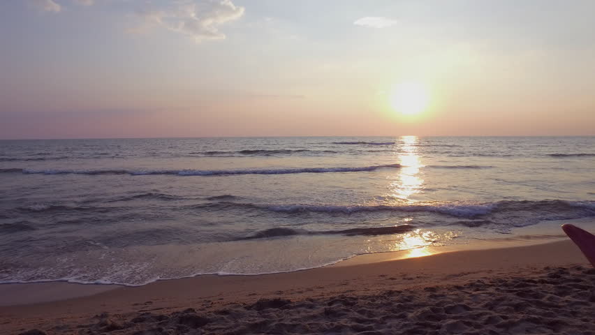 Sea Horizon Sunrise Best Shot Video. Golden Sunset Ocean Horizon. Sea ...