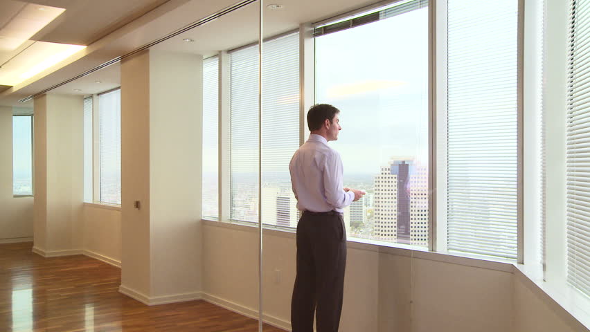 Businessmen Looking Out Office Window Stock Footage Video (100% Royalty ...