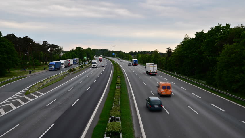 A Fast Car Driving On The Autobahn In Germany Stock Footage Video ...