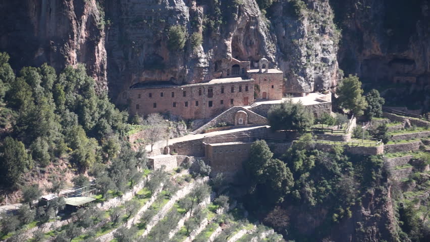Monastery Of Mar Lishaa, Qadisha Valley, Lebanon. View Of The Medieval ...