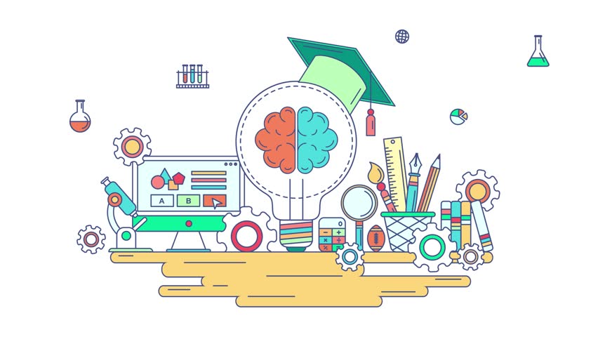 Animation Flat Line Knowledge and Stock Footage Video (100% Royalty ...