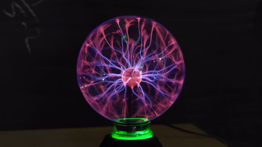Static Electricity On The Tesla Generator On A Black Background Stock ...