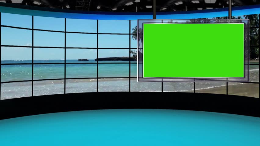 News- Broadcast TV Studio Green Screen Background Stock Footage Video ...