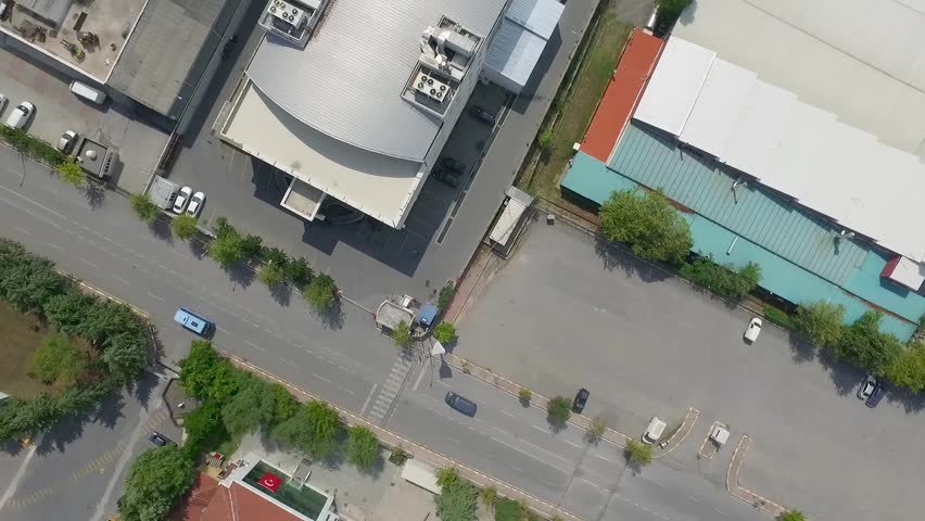 Stock video of aerial drone shot of factory industrial | 25715786 ...