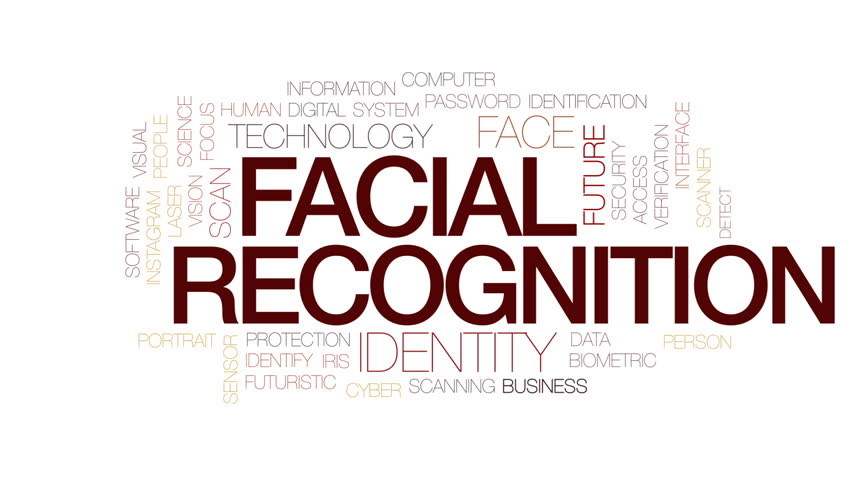 Facial Recognition Animated Word Cloud, Stock Footage Video (100% ...