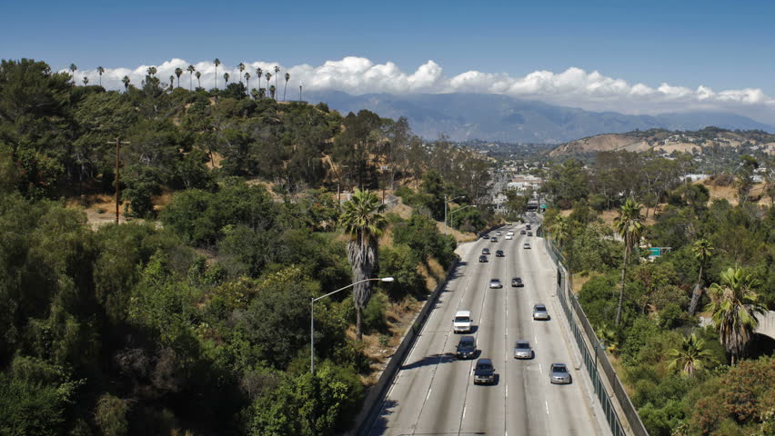 Pasadena Freeway Leading Into the Stock Footage Video (100% Royalty ...