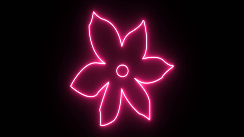 Stock video of 4k neon pink flower shape flickering | 26345726 ...
