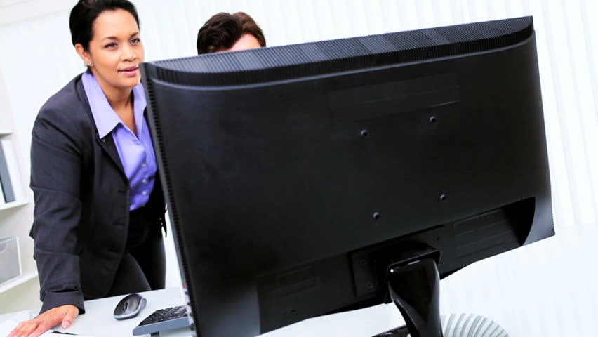 Hispanic Personal Assistant With Office Manager Stock Footage Video ...