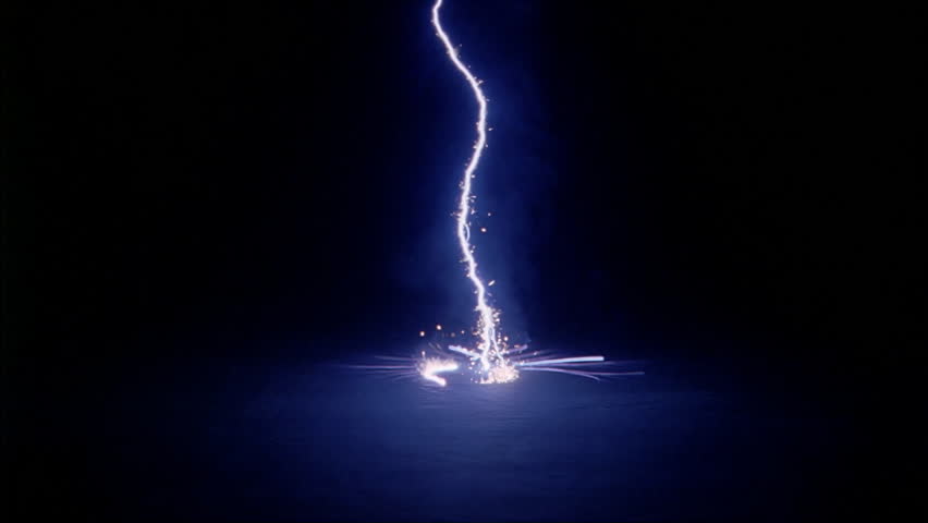 Lightning Effect Striking Floor in Stock Footage Video (100% Royalty ...