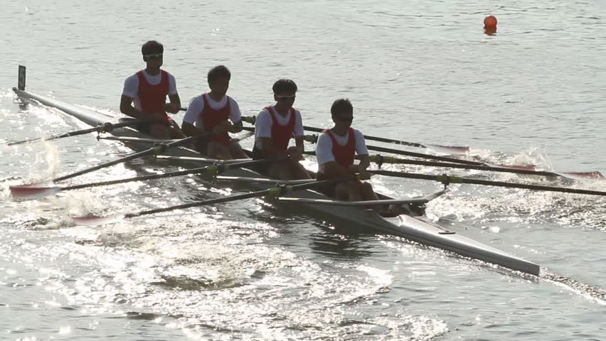 Silhouettes of Mens Four Rowing Stock Footage Video (100% Royalty-free ...