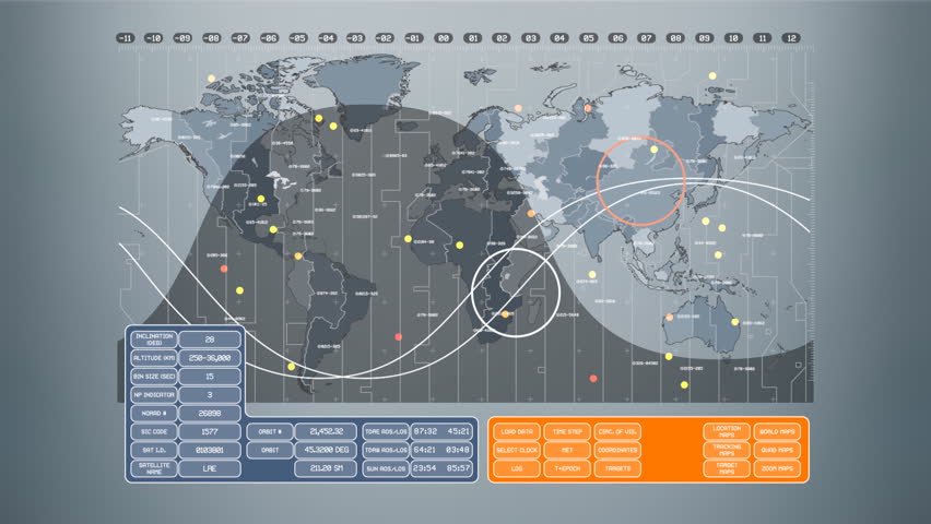 Stock Video Clip of Satellite tracking - world map view | Shutterstock