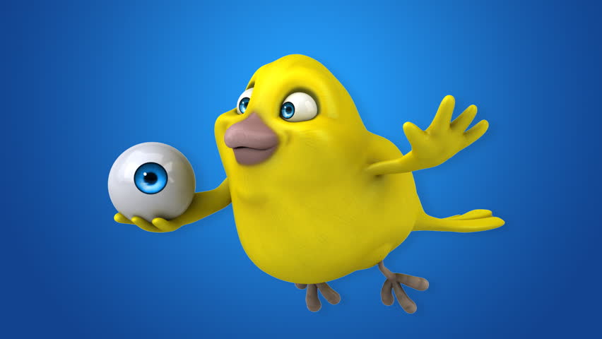 Flying Little Chicken On White Background. HQ Seamless Looping ...