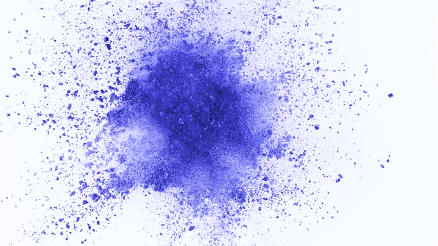 Stock video of blue powder exploding on white background | 27565966 ...