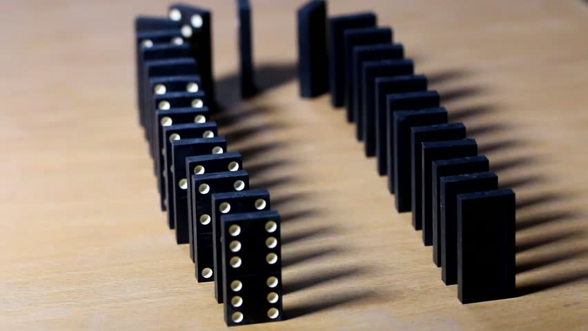 Dominos Falling - The Domino Effect 4 Stock Footage Video 2552522 ...
