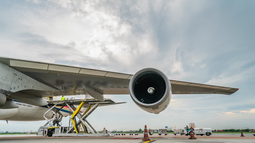 Passenger Jet Plane On The Runway In The Airport. Back View Stock ...