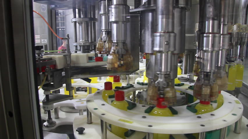 Automated Production Line. Industrial Production Of Cleaning Products ...