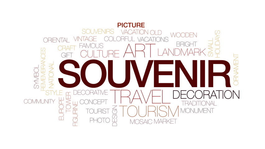 Souvenir Animated Word Cloud, Text Stock Footage Video (100% Royalty ...