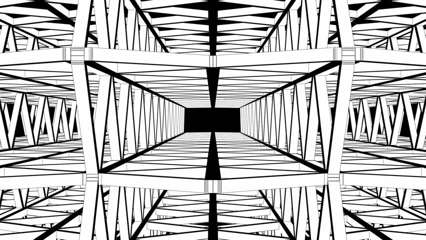 Abstract Structure Animation Through Construction Stock Footage Video ...