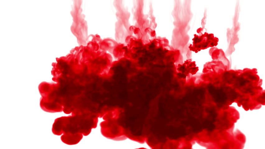 Red Color Flow In Water And Move In Slow Motion. Use For Inky ...