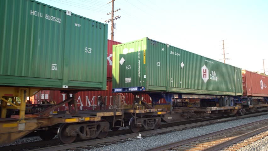 SALT LAKE CITY, UTAH - CIRCA 2009: Medium Shot Of A Union Pacific Train ...