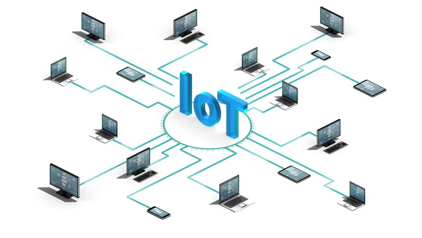 Iot Technology Connecting Server System. Stock Footage Video (100% ...