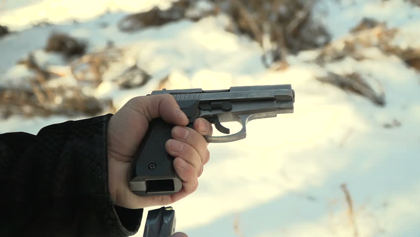 Gun Reload in Slow Motion. Stock Footage Video (100% Royalty-free ...