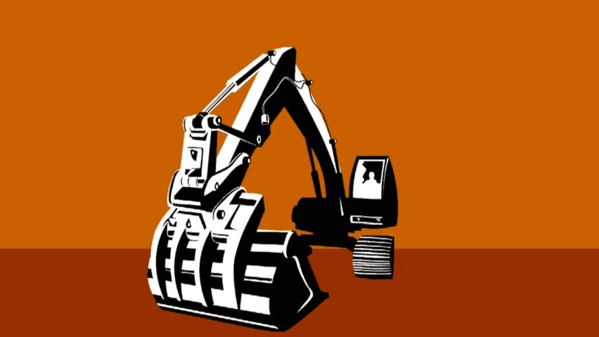 Stock video of 2d animation of a construction digger | 2890186 ...
