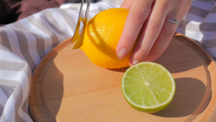 Lemon. Juicy Lemon Cut Into Slices. Stock Footage Video 14444401 ...