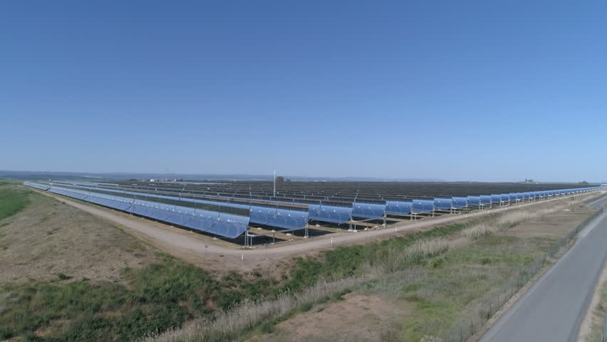 Aerial View Solar Panels Harvesting Clean Energy From The Sun, Las ...