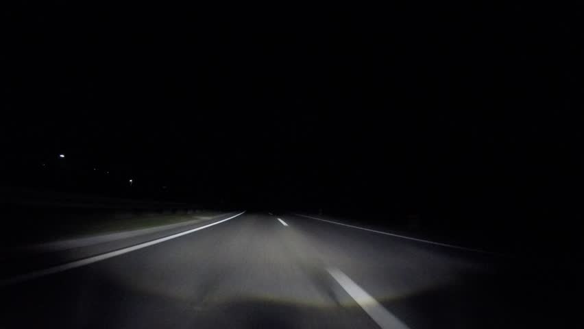 Riding Down A Dark Country Road Through Layers Of Wispy Fog On An Eerie ...