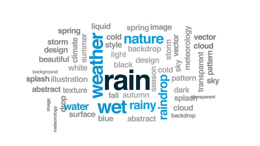 Water Word Letters Projection On Waterfall Rain Stock Footage Video ...